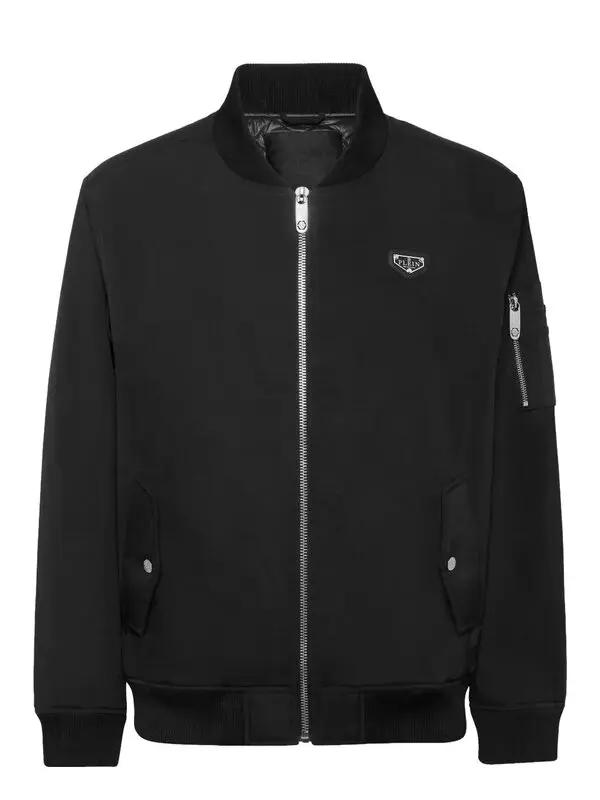 Philipp Plein Logo-plaque Bomber Jacket - Black