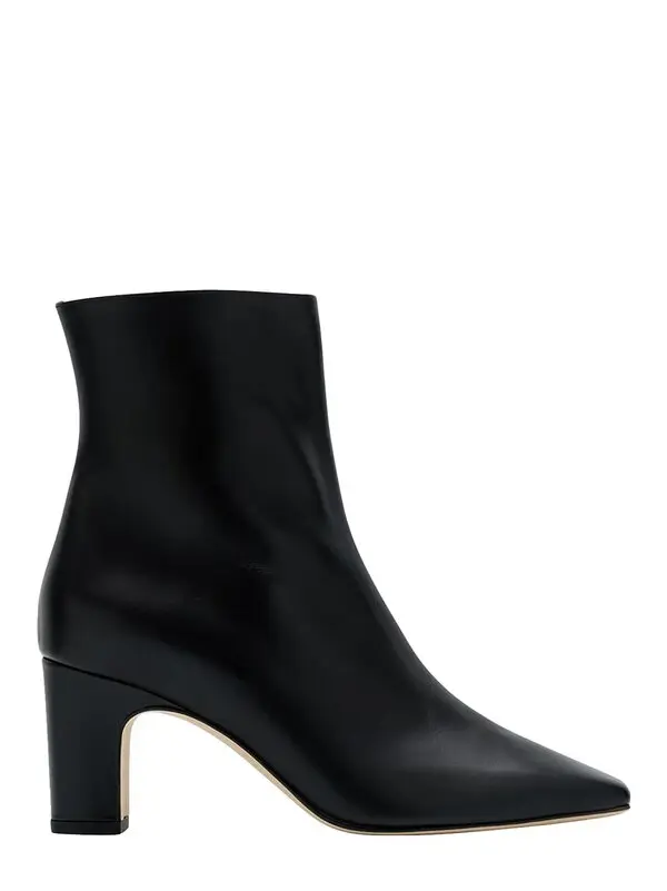 Manolo Blahnik Ofaralo Leather Booties - Black