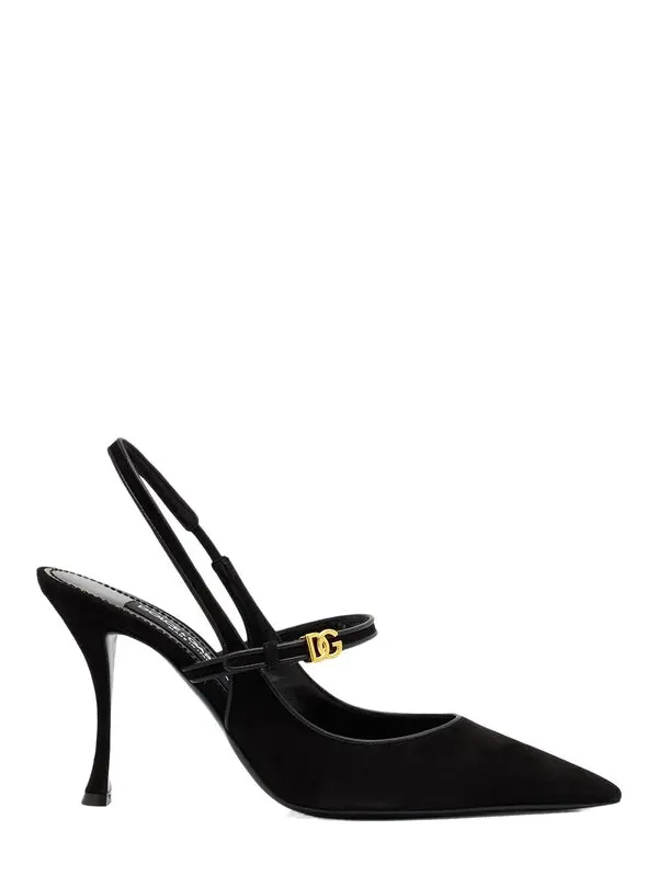 Dolce & Gabbana Suede Mary Jane Slingback Pumps - Nero Nero