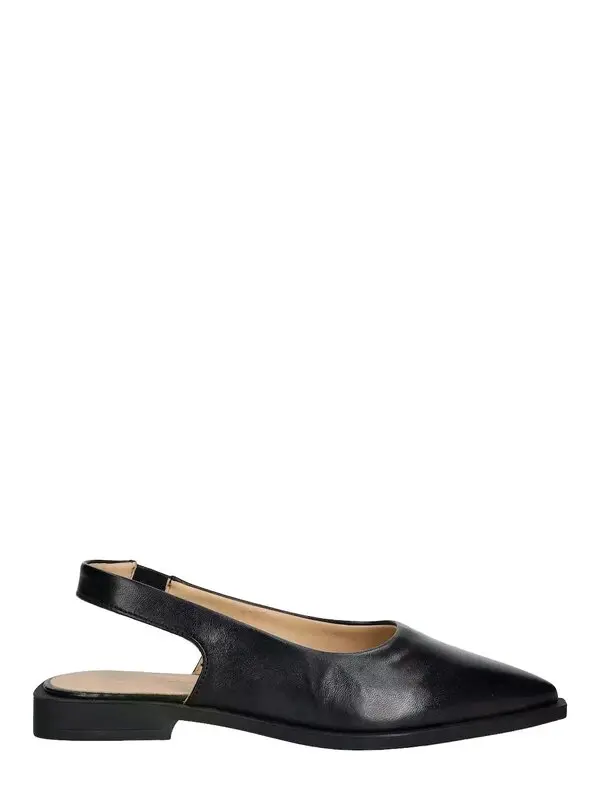 SUMMERY COPENHAGEN Slingback Pointed-toe Ballet Flats - Black