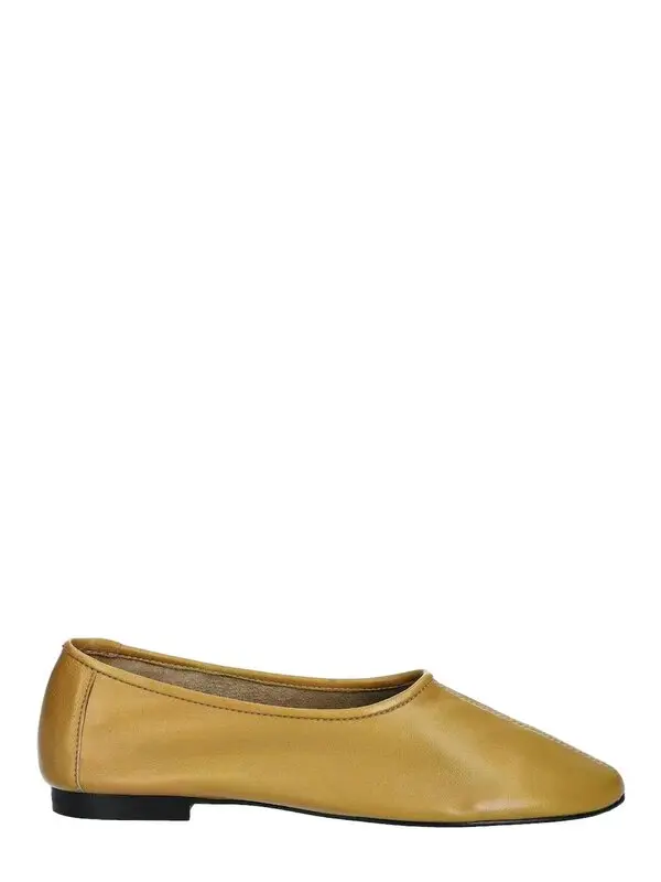 By Far Square-toe Leather Flats - Yellow