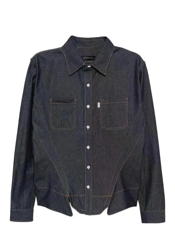 JUNTAE KIM Corset-style Denim Shirt - Blue