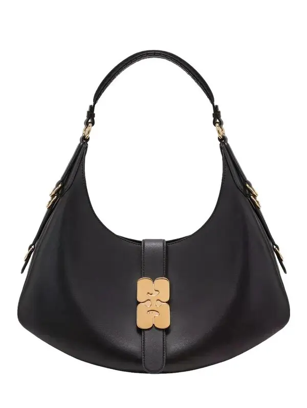 GANNI Crescent Shoulder Bag - Black