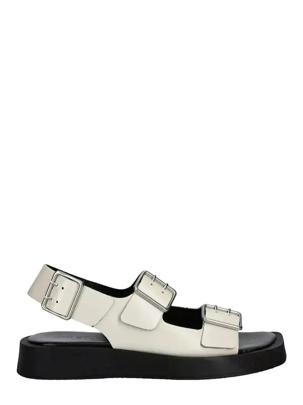 SUMMERY COPENHAGEN Buckle-detail Platform Sandals - White