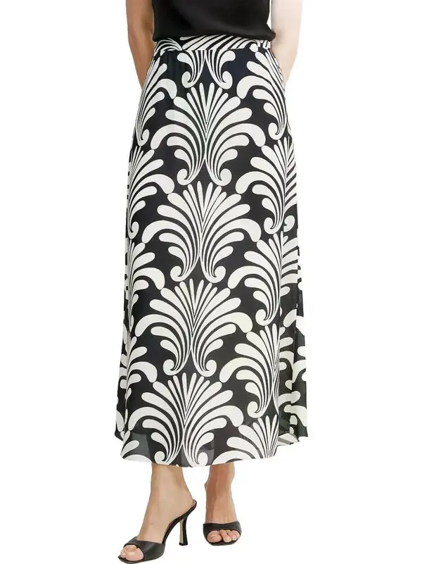 Luisa Spagnoli Floral Print Midi Skirt - Black