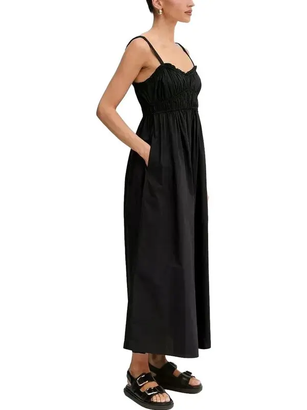BOSS Gathered Bodice Midi Dress - Black