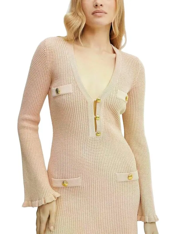 Elisabetta Franchi Waffle-knit Mini Dress - Pink