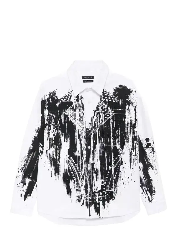 JUNTAE KIM Printed Trompe L'oeil Shirt - White