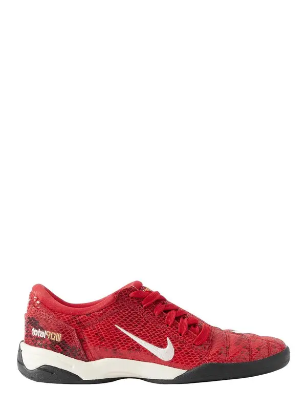 Nike Total 90 Se Embroidered Snake-effect Leather Sneakers - Red