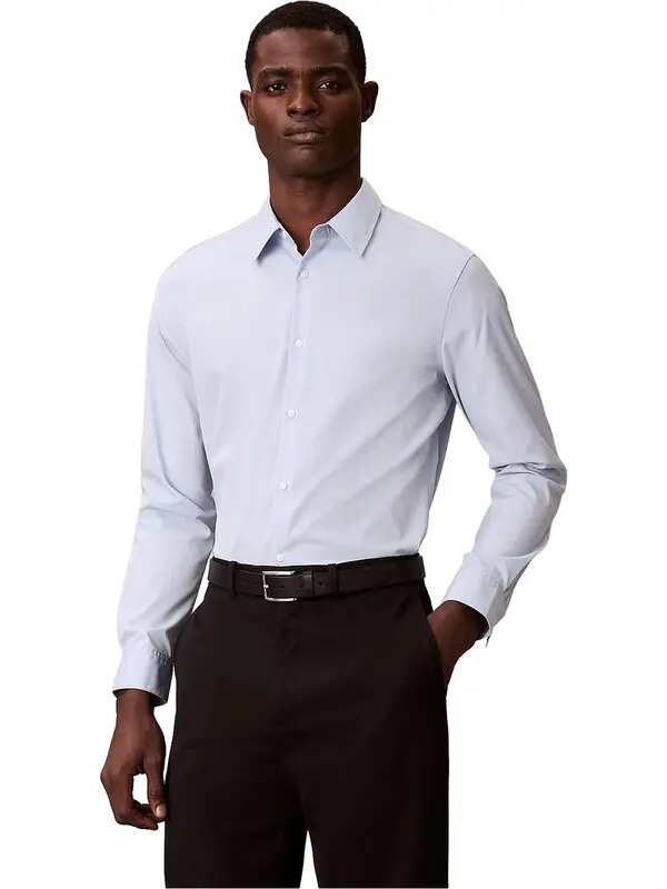 Calvin Klein Supima Stretch Cotton Slim Shirt - Niagara Mist