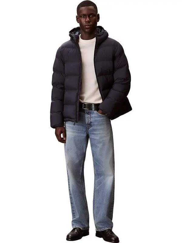 Calvin Klein Nylon Hooded Puffer Jacket - Dark Sapphire