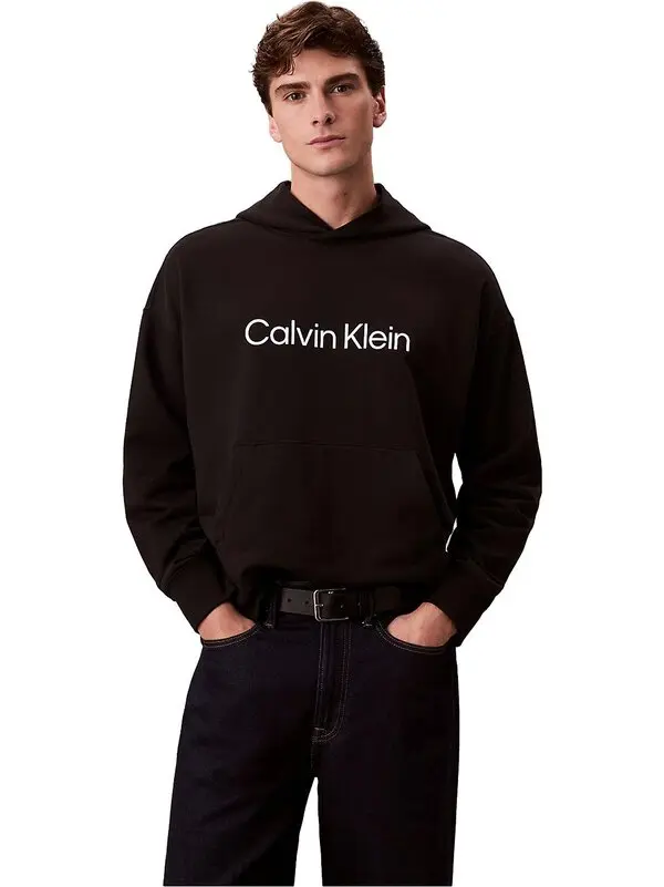 Calvin Klein Standard Logo Terry Hoodie - Black
