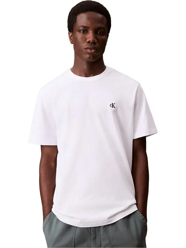 Calvin Klein Embroidered Monogram Relaxed T-shirt - Bright White
