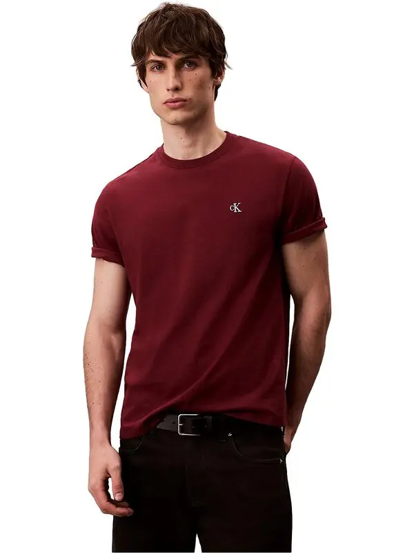 Calvin Klein Embroidered Monogram Relaxed T-shirt - Renaissance Red