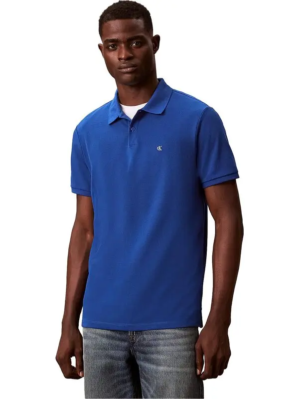 Calvin Klein Cotton Pique Classic Polo Shirt - Chase Blue
