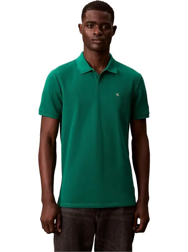 Calvin Klein Cotton Pique Classic Polo Shirt - Deco Green