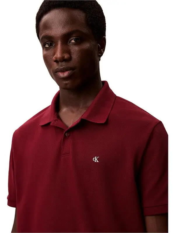 Calvin Klein Cotton Pique Classic Polo Shirt - Renaissance Red