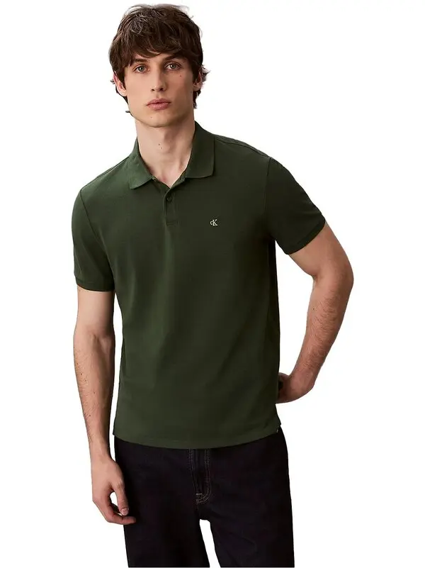 Calvin Klein Cotton Pique Classic Polo Shirt - Sycamore