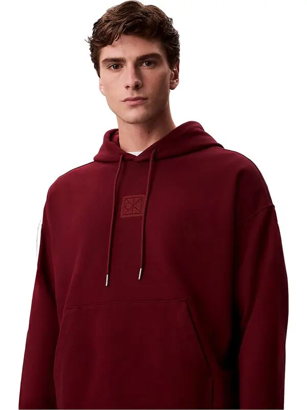 Calvin Klein Emblem Logo Terry Hoodie - Renaissance Red