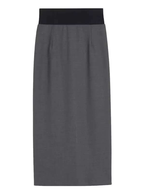 Max Mara Longuette Skirt With Elasticated Waist - Dark Grey