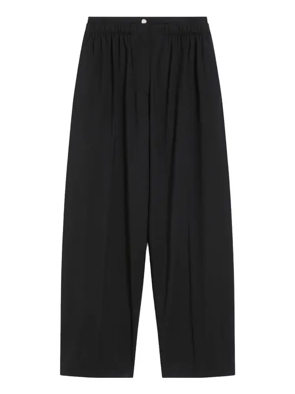 Max Mara Wide-fit Stretch Wool Trousers - Black