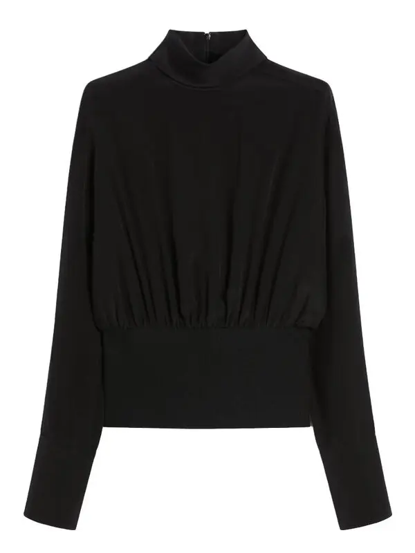 Max Mara Silk Crêpe De Chine Blouse - Black