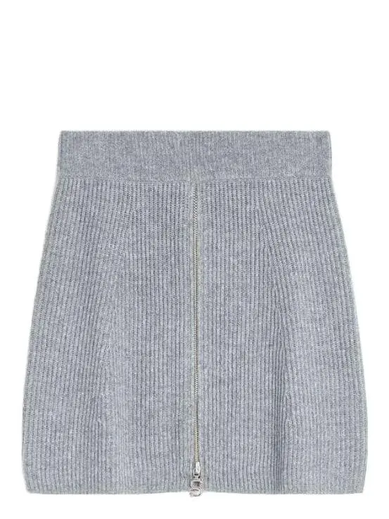 Max Mara Cashmere-blend Mini Skirt - Medium Grey