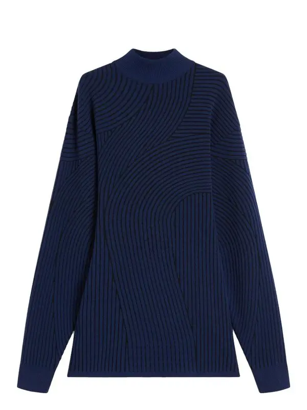 Max Mara 3d Jacquard Knit Dress - Midnightblue