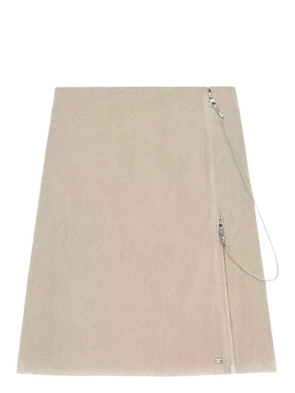 COURREGES Asymmetrical Zip-front Skirt - Neutrals
