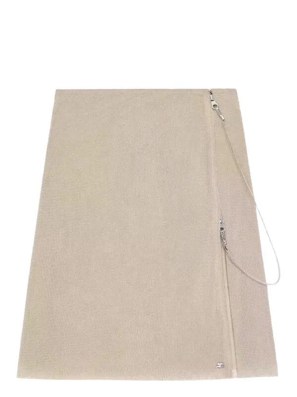 COURREGES Asymmetrical Zip-front Skirt - Neutrals