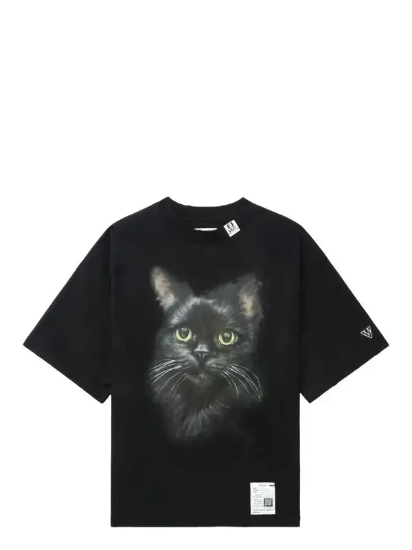 Mihara Yasuhiro Cat-print T-shirt - Black
