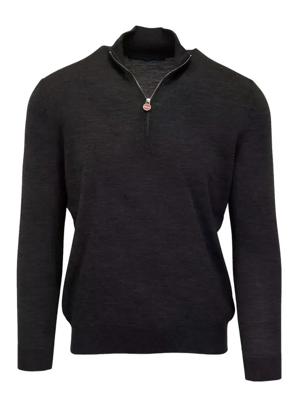 Kiton Half-zip Wool Sweater - Grey