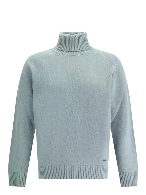 BROOKSFIELD Turtleneck Ribbed-hem Sweater - Blue