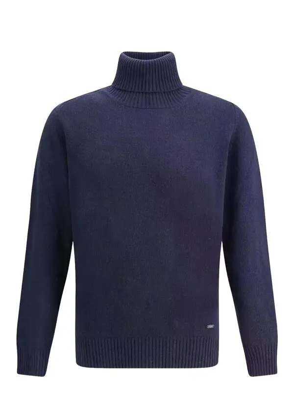 BROOKSFIELD Ribbed-hem Turtleneck Sweater - Blue