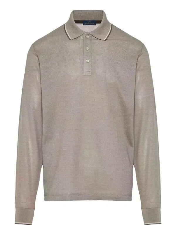 Paul & Shark Long-sleeve Tipped Polo Shirt - Neutrals