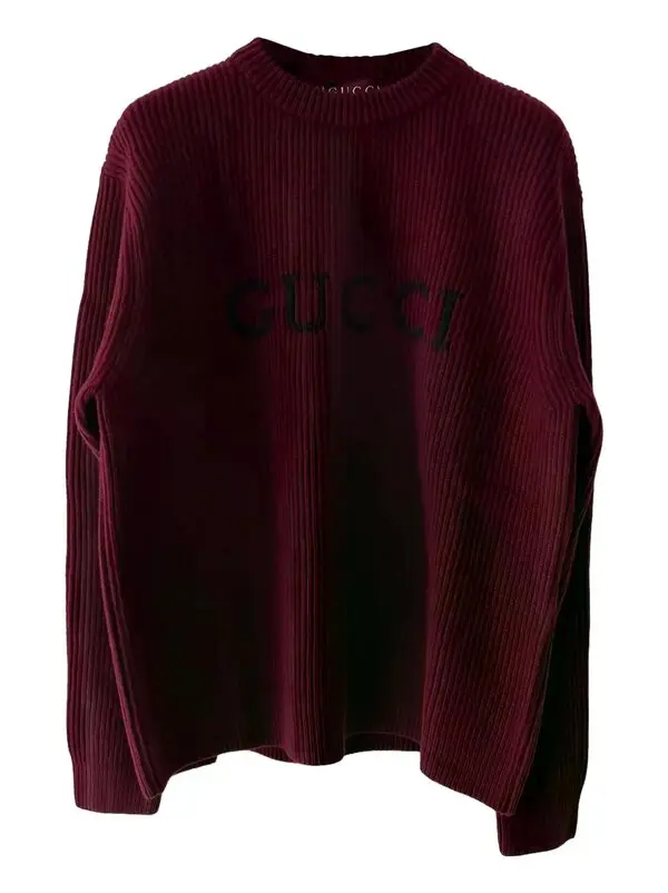 Gucci Crewneck Logo Sweater - Red