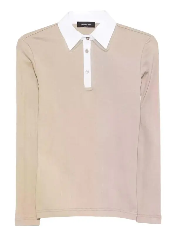Fabiana Filippi Long-sleeve Polo Shirt - Neutrals