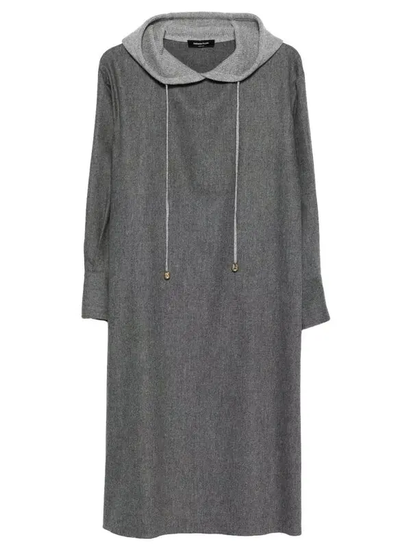 Fabiana Filippi Hooded Midi Dress - Grey