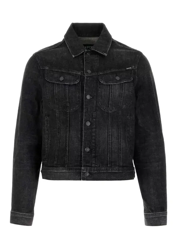 TOM FORD Long-sleeved Denim Jacket - Black