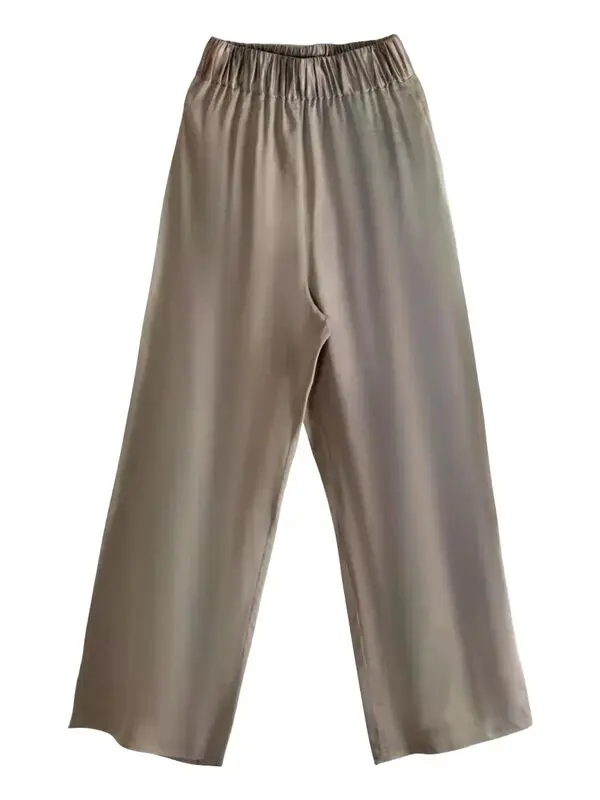 CORTANA Glimmer Elasticated-waistband Palazzo Pants - Brown