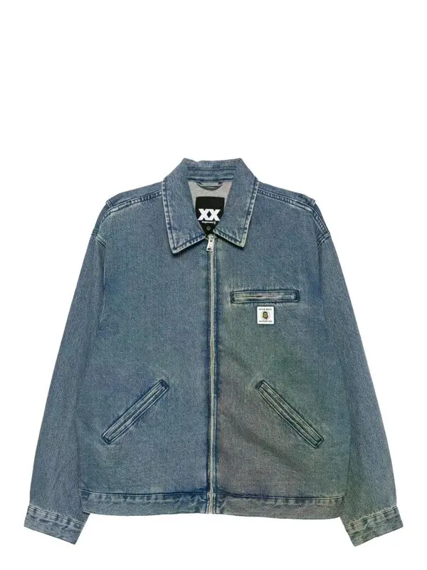 FINGERCROXX Zipped Denim Jacket - Blue