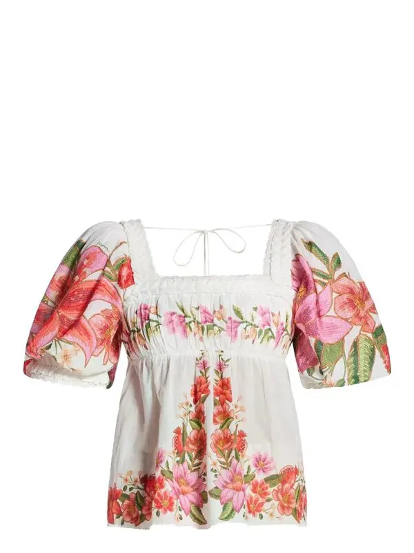 Farm Rio Floral-print Top - White