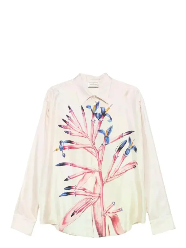 PIERRE-LOUIS MASCIA Floral-print Long-sleeve Shirt - Pink