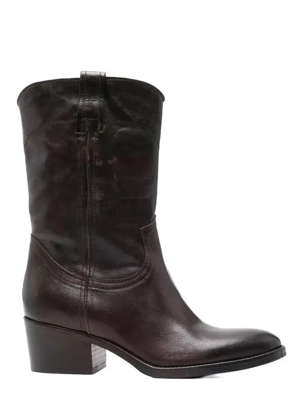 CURIOSITÈ 50mm Calf Leather Cowboy Boots - Brown