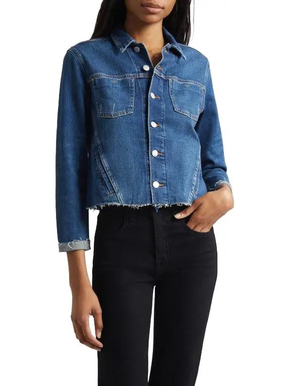 L'Agence Janelle Slim Fit Denim Trucker Jacket - Authentique
