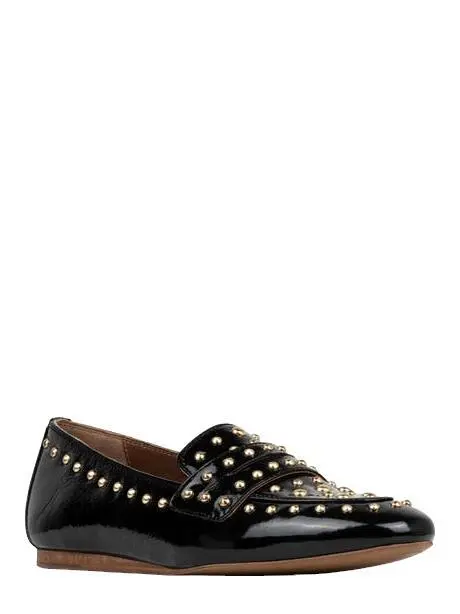DONALD PLINER Studded Leather Loafer - Black