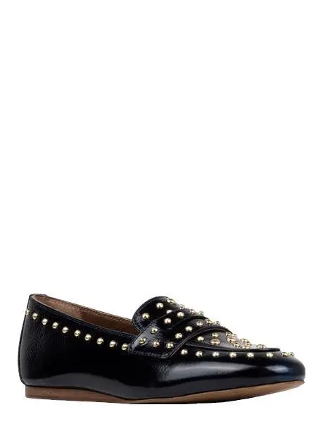 DONALD PLINER Studded Leather Loafer - Navy
