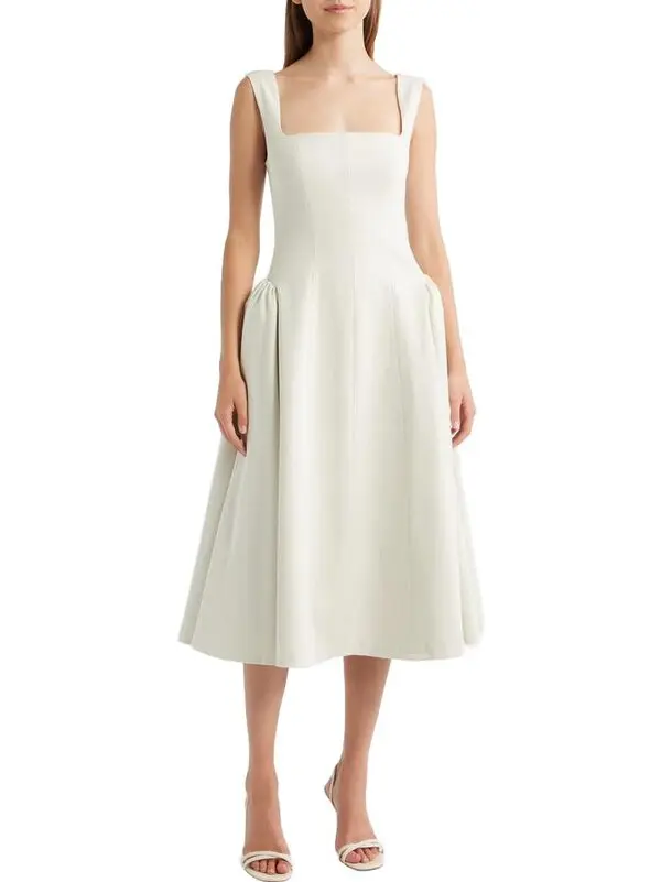DELFI COLLECTIVE Madeline Sleeveless Midi Dress - Chalk