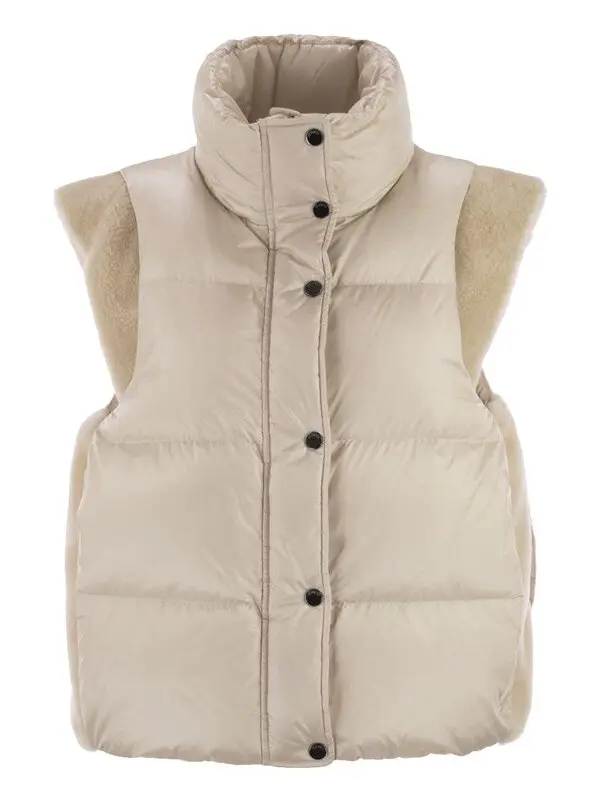 Peserico Down Vest With Wing Sleeves - Light Beige