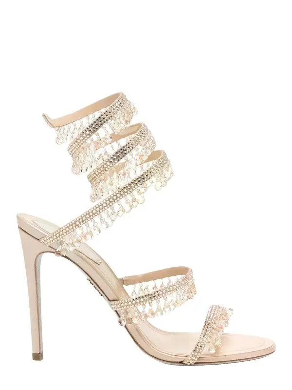 Rene Caovilla 105mm Chandelier Embellished Sandals - Neutrals